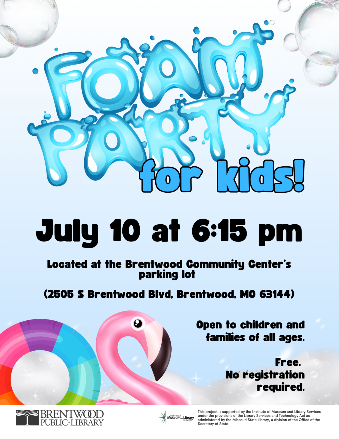 Foam Party for Kids - Brentwood Public Library