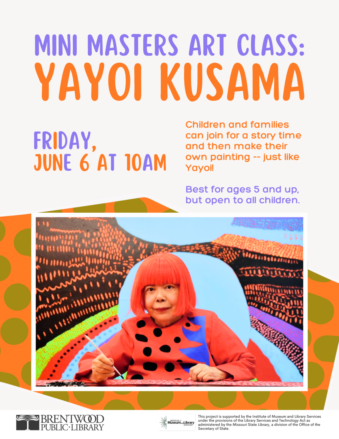 Mini Masters Art Class: Yayoi Kusama - Brentwood Public Library