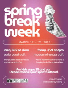 Spring Break Week: Perler Bead Craft - Brentwood Public Library